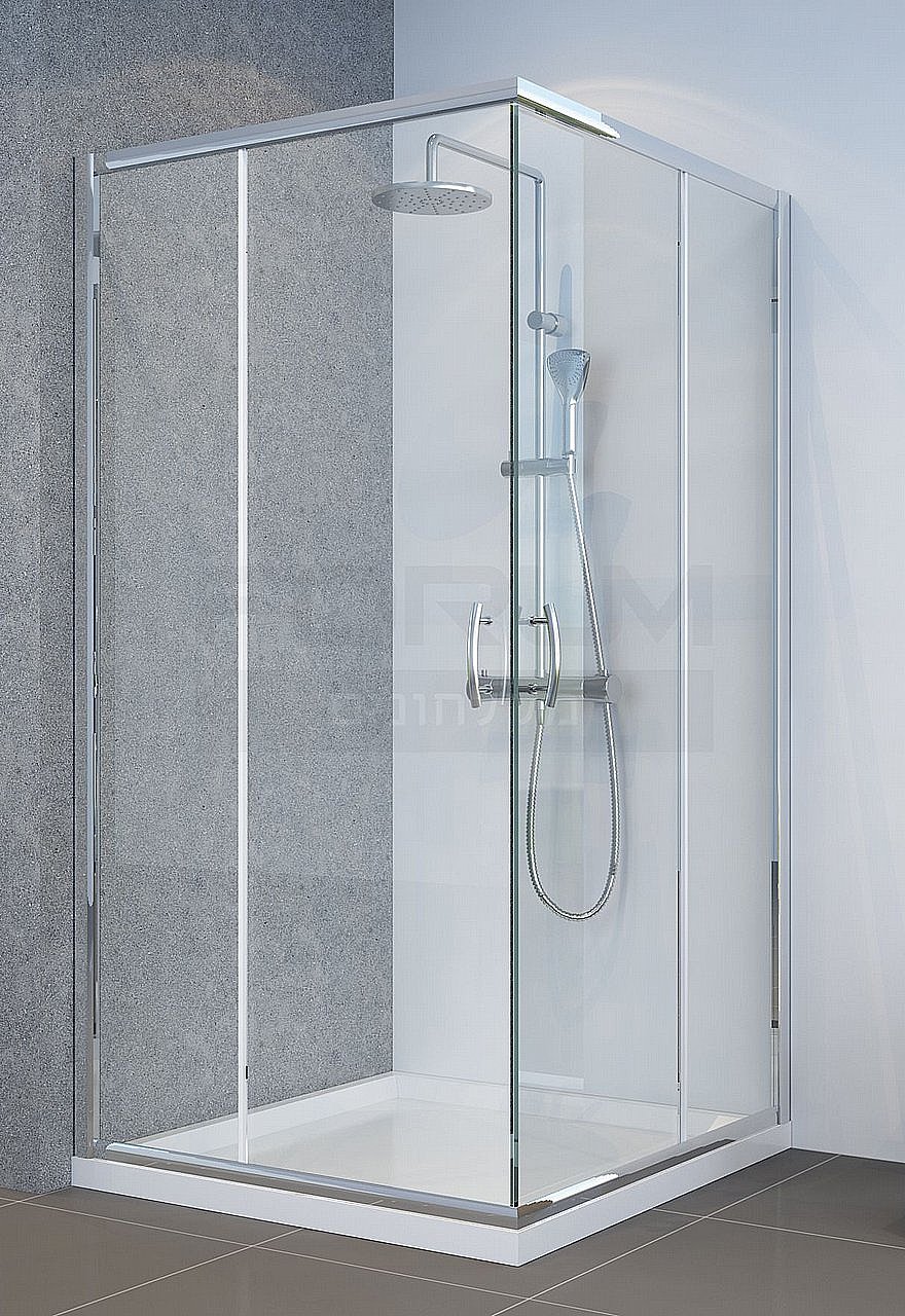 מקלחון הזזה מרובע, 2 דלתות נפתחות של חברת eBath.