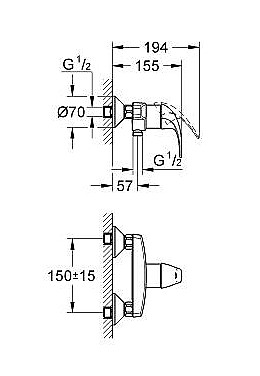 eBath – ברז סוללה לאמבטיה GROHE