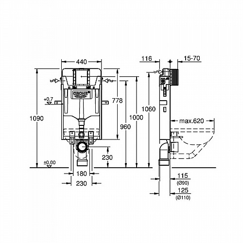 מיכל הדחה גרואה חברת eBath