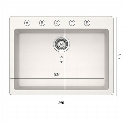 כיור מטבח גרניט SCHOCK וגאס 70 ס''מ - eBath