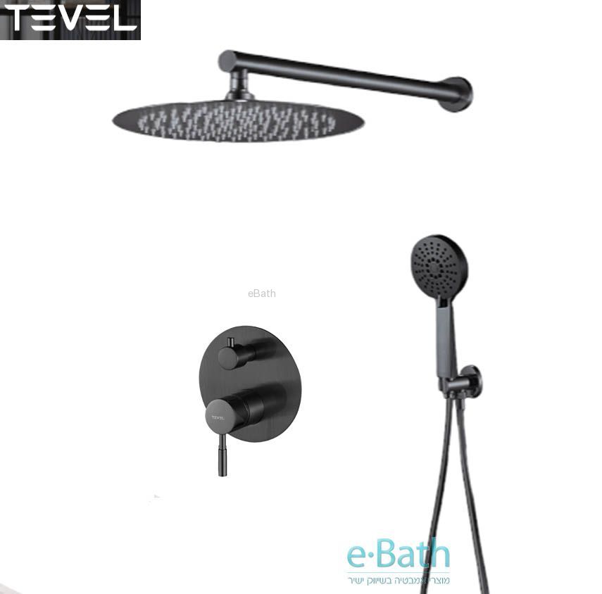 סט אינטרפוץ 4 דרך בלאק מטאל של חברת eBath.